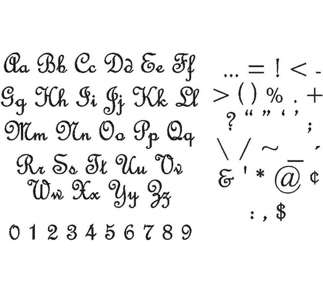 Instant Download - Embroidery Fonts - French Script Font Designs ...