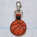 Instant Download - ITH Snap on Basketball Key Fob Design - Embroidery ...