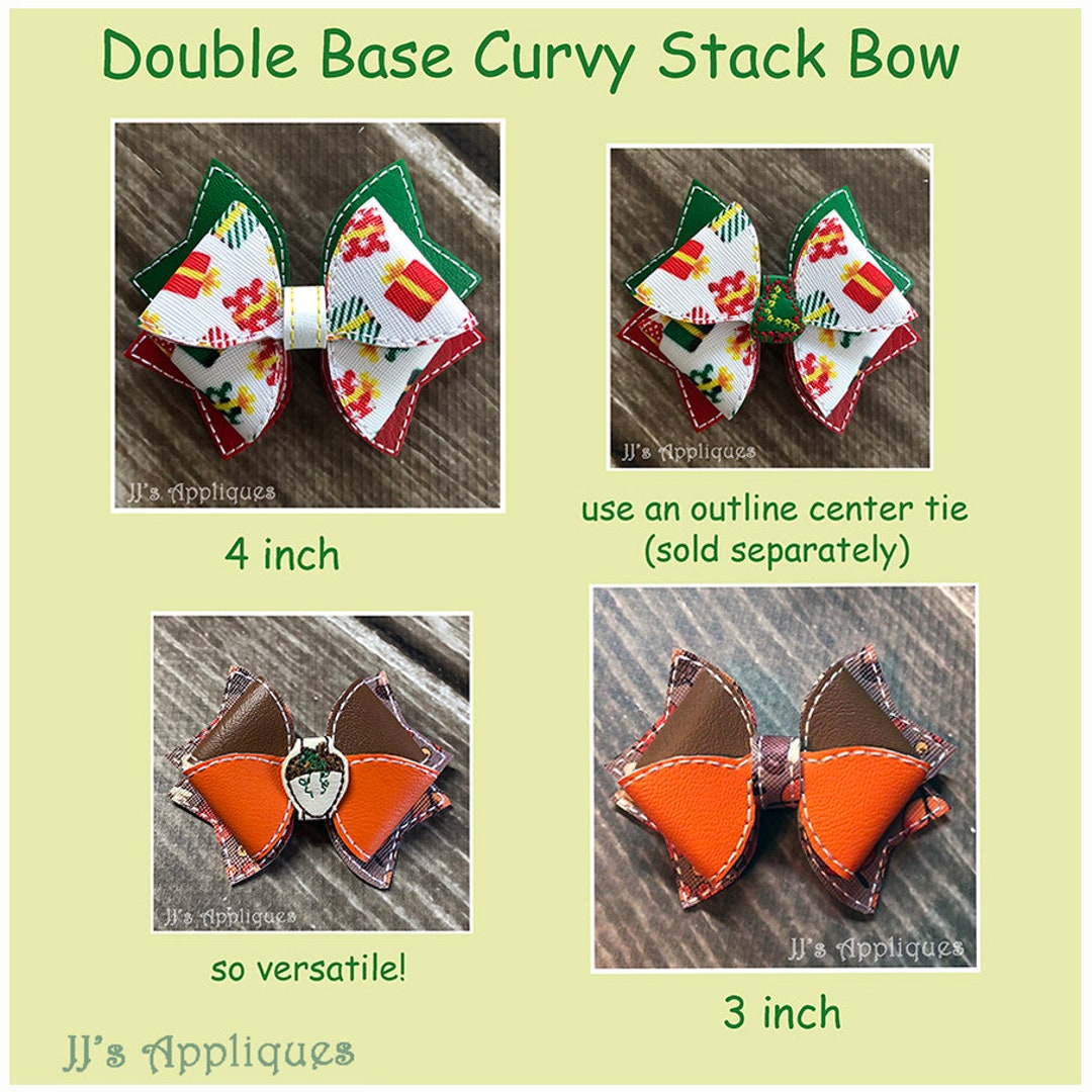 ITH Double Base Stack Curvy Loop Bow Embroidery Design 2 - Etsy