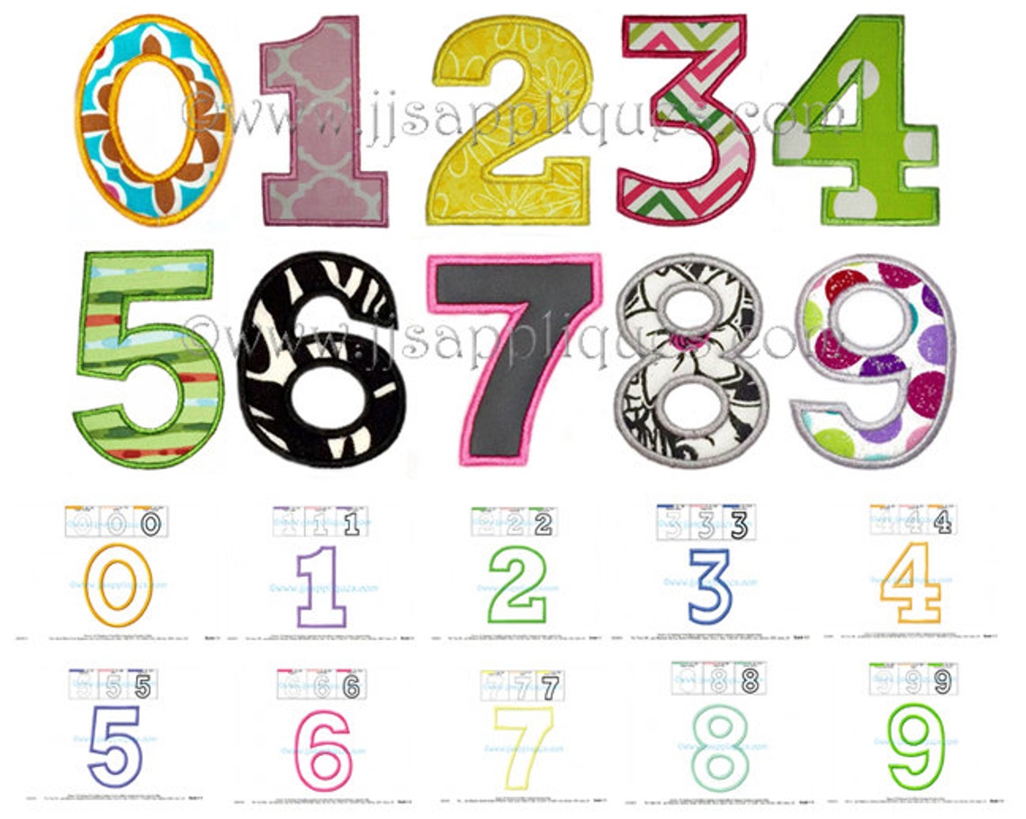 Fonts Block Applique Fonts Block Applique Numbers Machine - Etsy