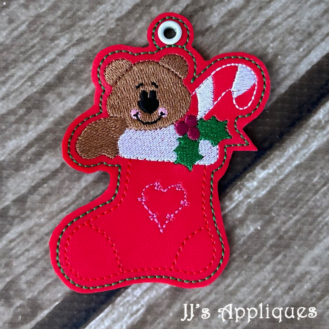 ITH Bear in Stocking Ornament Embroidery Design 4x4 Hoop - Etsy