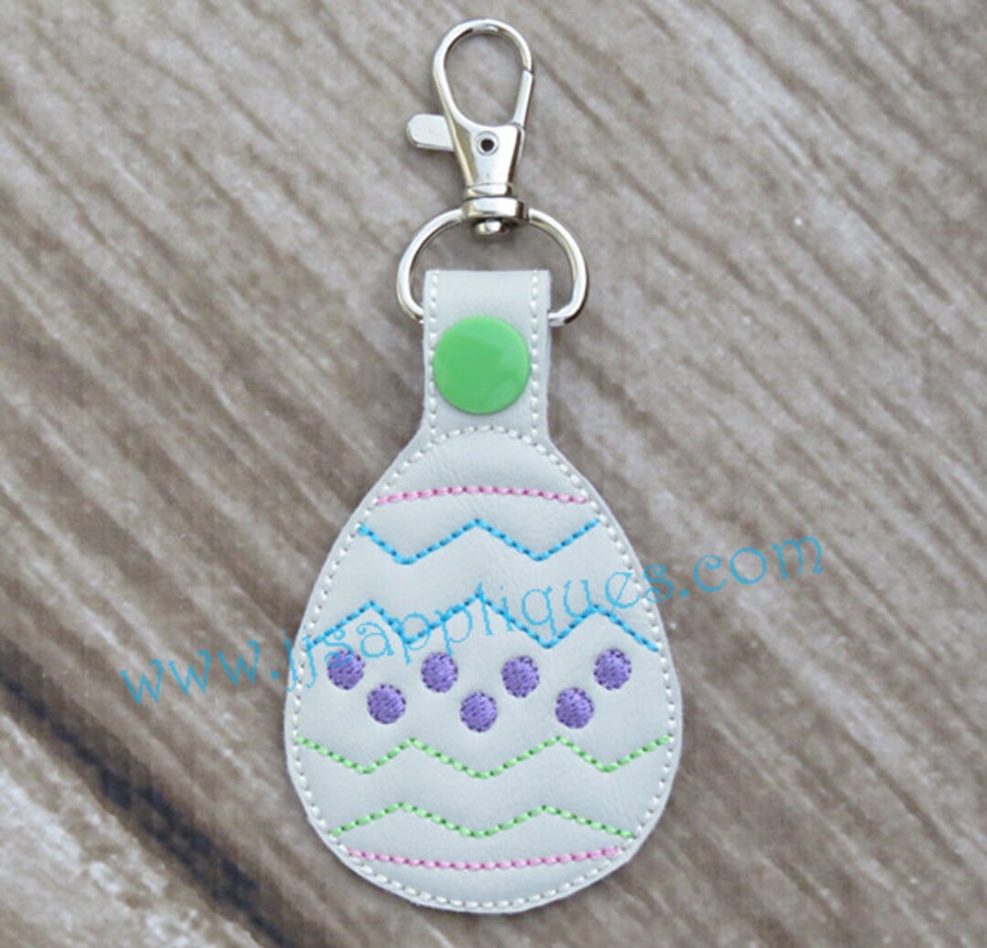 ITH Snap on Easter Egg Key Fob Design Easter Egg Machine Embroidery Key ...