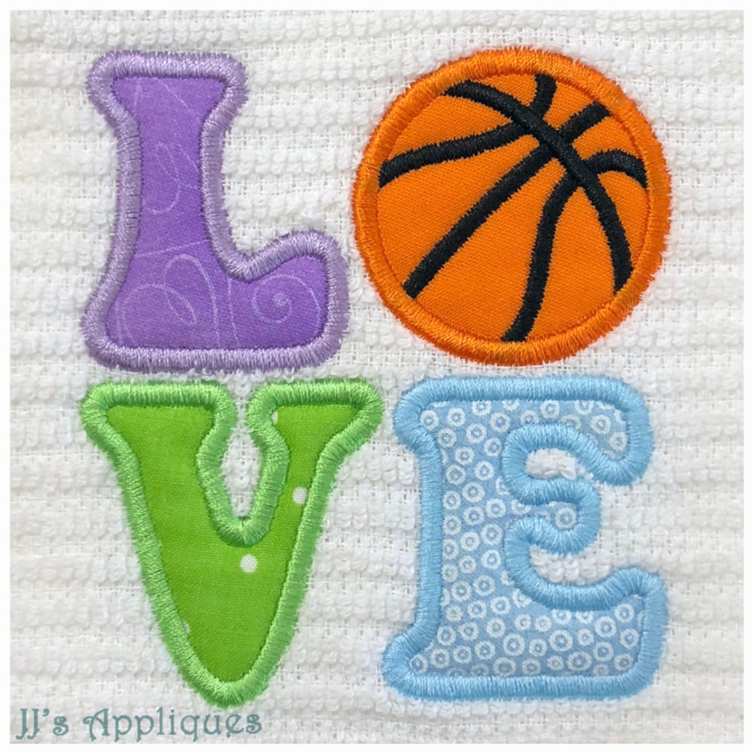 LOVE Basketball Embroidery Applique Design 4x4 5x7 6x10 - Etsy