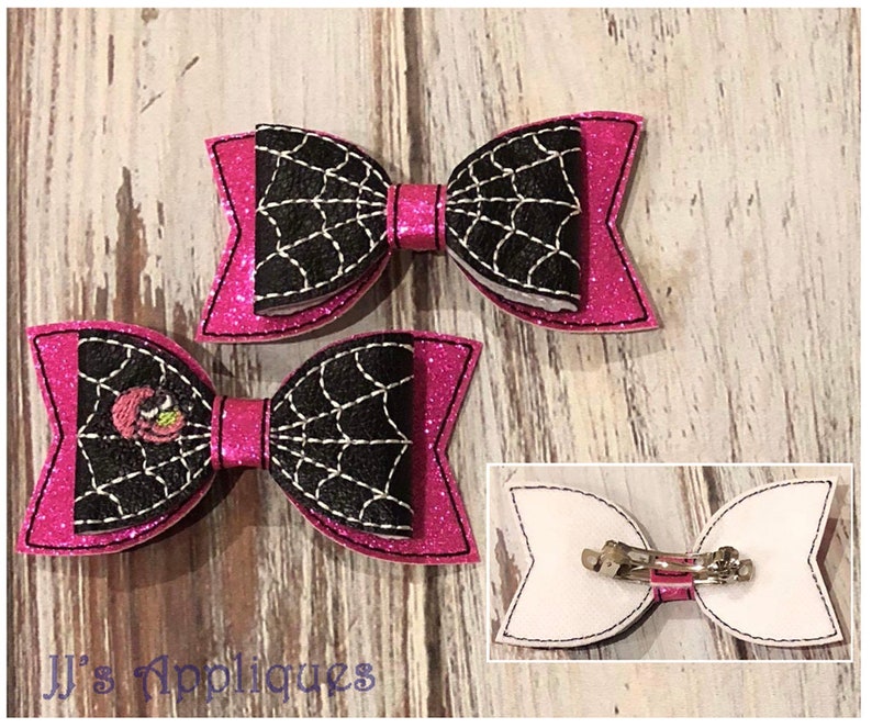ITH Spiderweb Bow With 2 Loop Options Embroidery Design 2 - Etsy