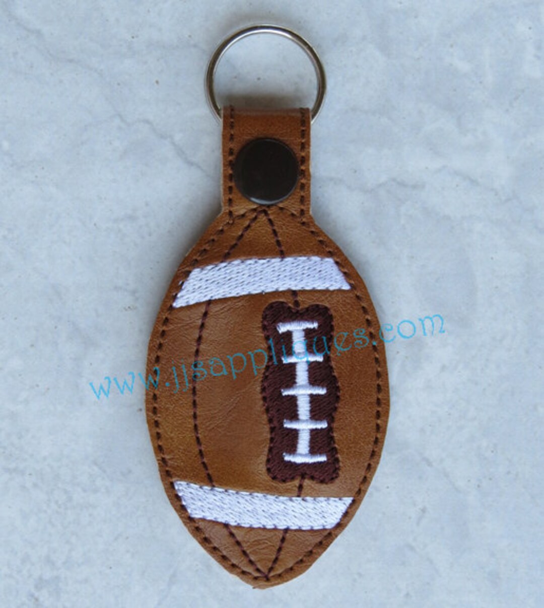 Instant Download ITH Snap on Football Key Fob Design Embroidery Feltie ...