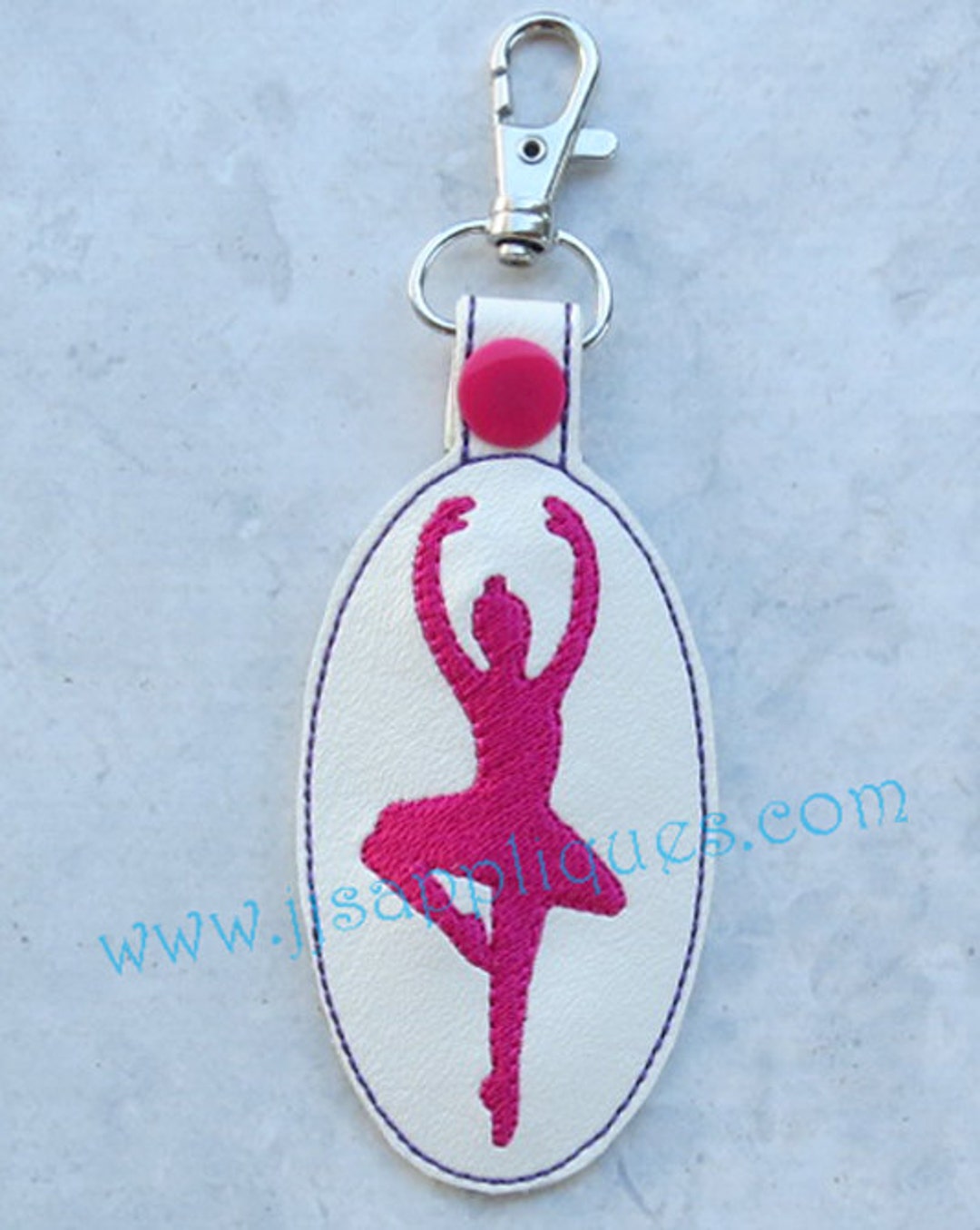 ITH Snap on Ballerina With Hair Bun Key Fob Design - Embroidery Dance ...