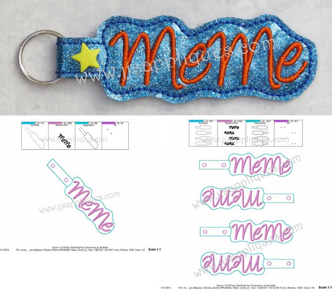 Instant Download ITH Snap On MeMe Key Fob Design MeMe | Etsy