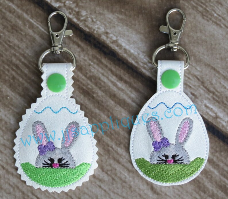 ITH Snap on Easter Bunny in Egg Key Fob Design Easter Egg - Etsy