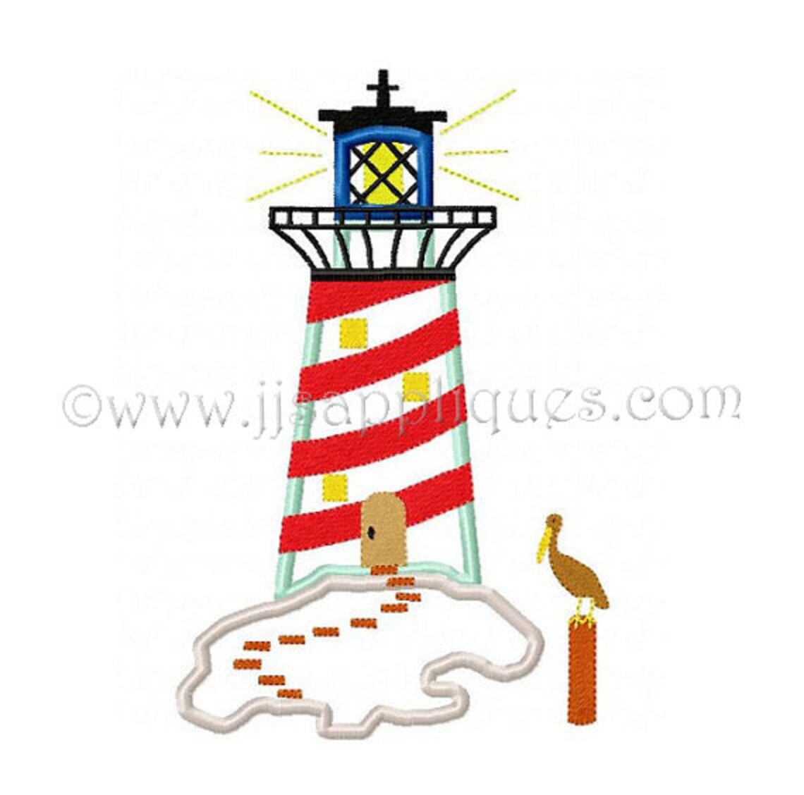 Instant Download Lighthouse Embroidery Applique Design Beach - Etsy
