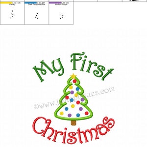Instant Download - Christmas Embroidery Designs - My First Christmas ...