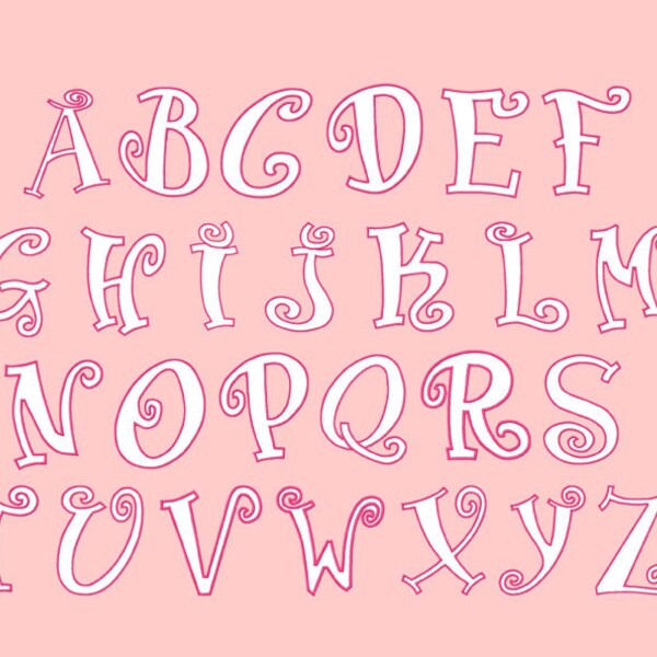 Curly Letters - Etsy
