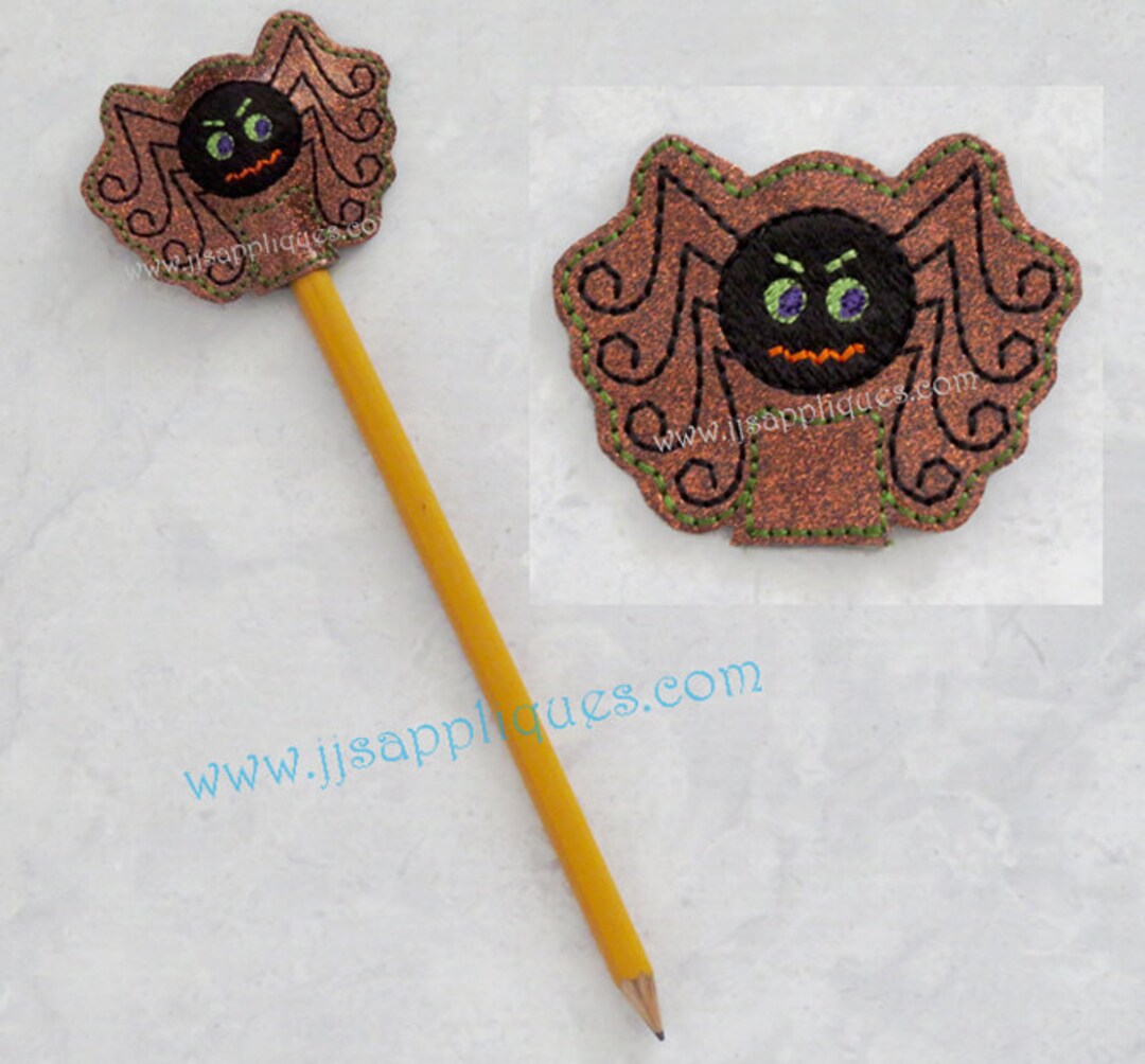 ITH Halloween Boy Spider Pencil Topper Feltie Designs 4x4 - Etsy