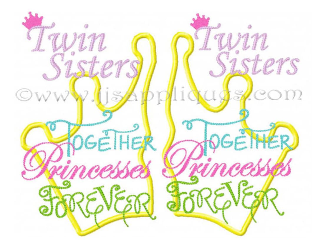 Instant Download - Twins Designs Twin Sisters Together Princesses ...