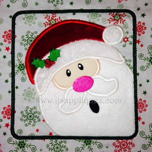Santa Face Applique - Etsy
