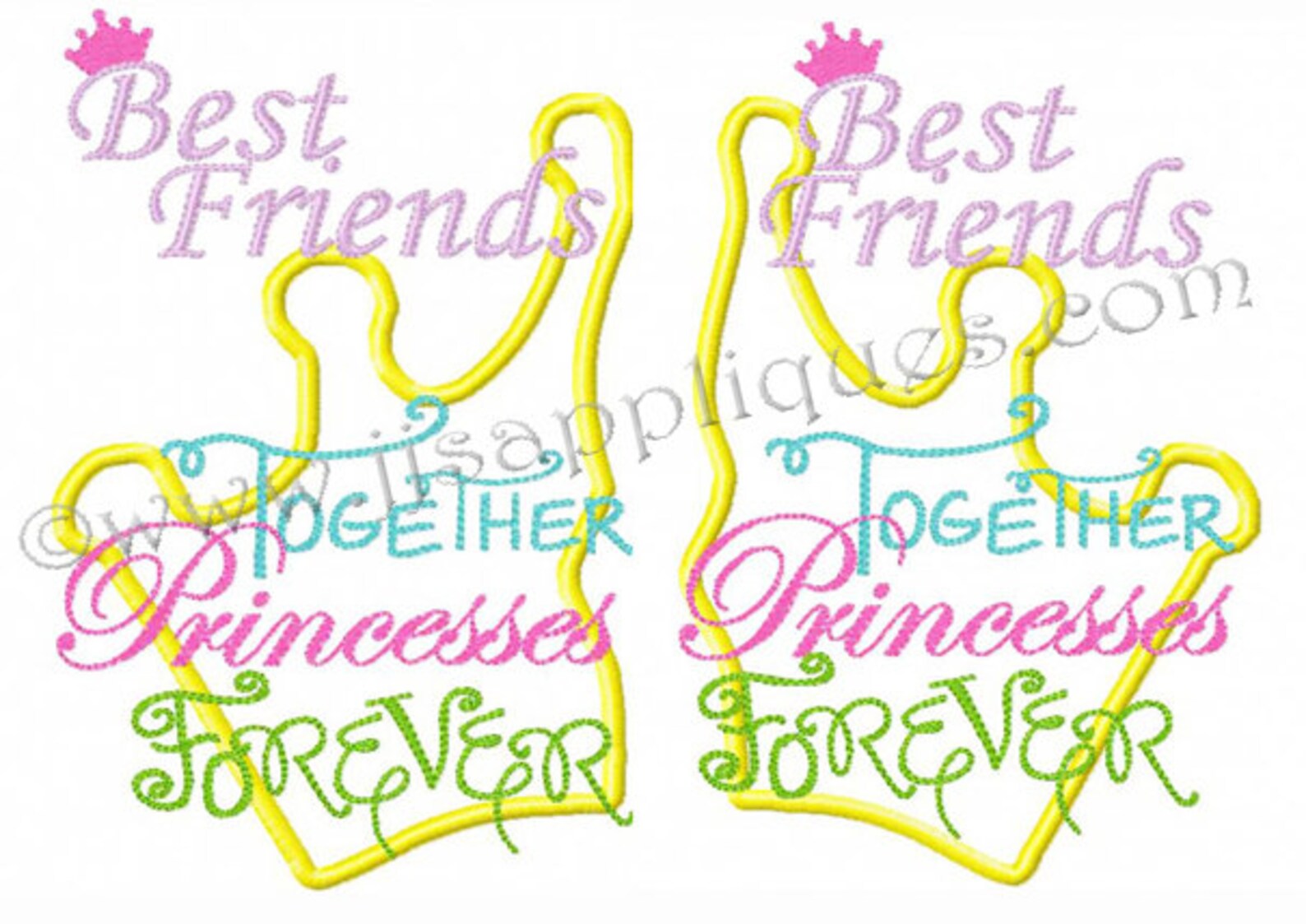 Instant Download Best Friends Embroidery Applique-best - Etsy