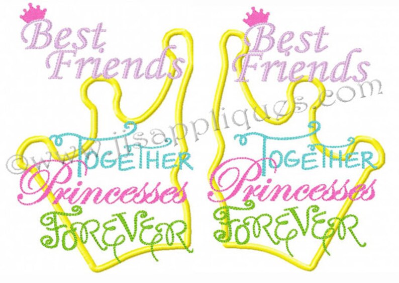 Instant Download - Best Friends Embroidery Applique-best ...