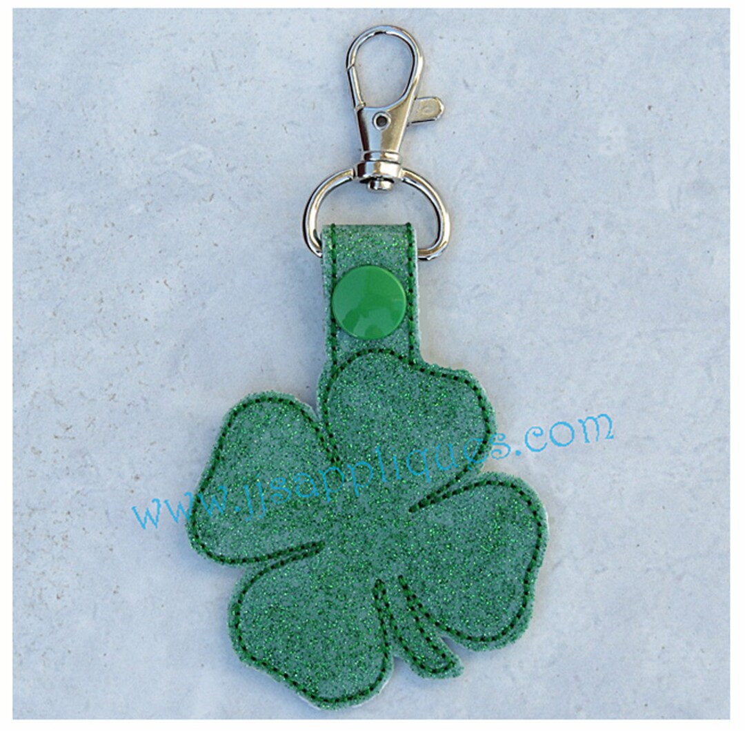 ITH Snap on Shamrock Outline Key Fob Design St Patricks Day Machine ...