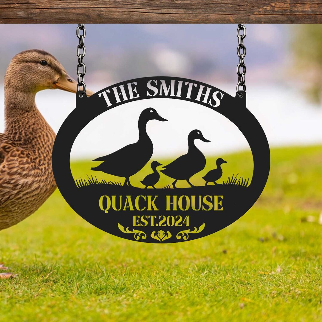 Custom Metal Duck Quack House Sign, Duck Coop Sign, Quack Coop Sign ...