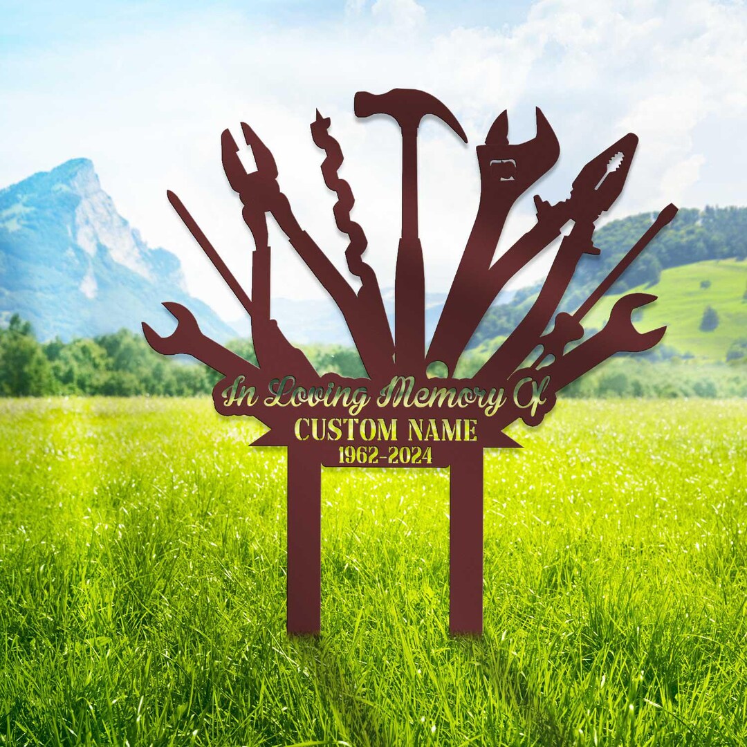 Personalized Carpenter Tools Sign, Carpenter Memorial Stake, Carpenter ...