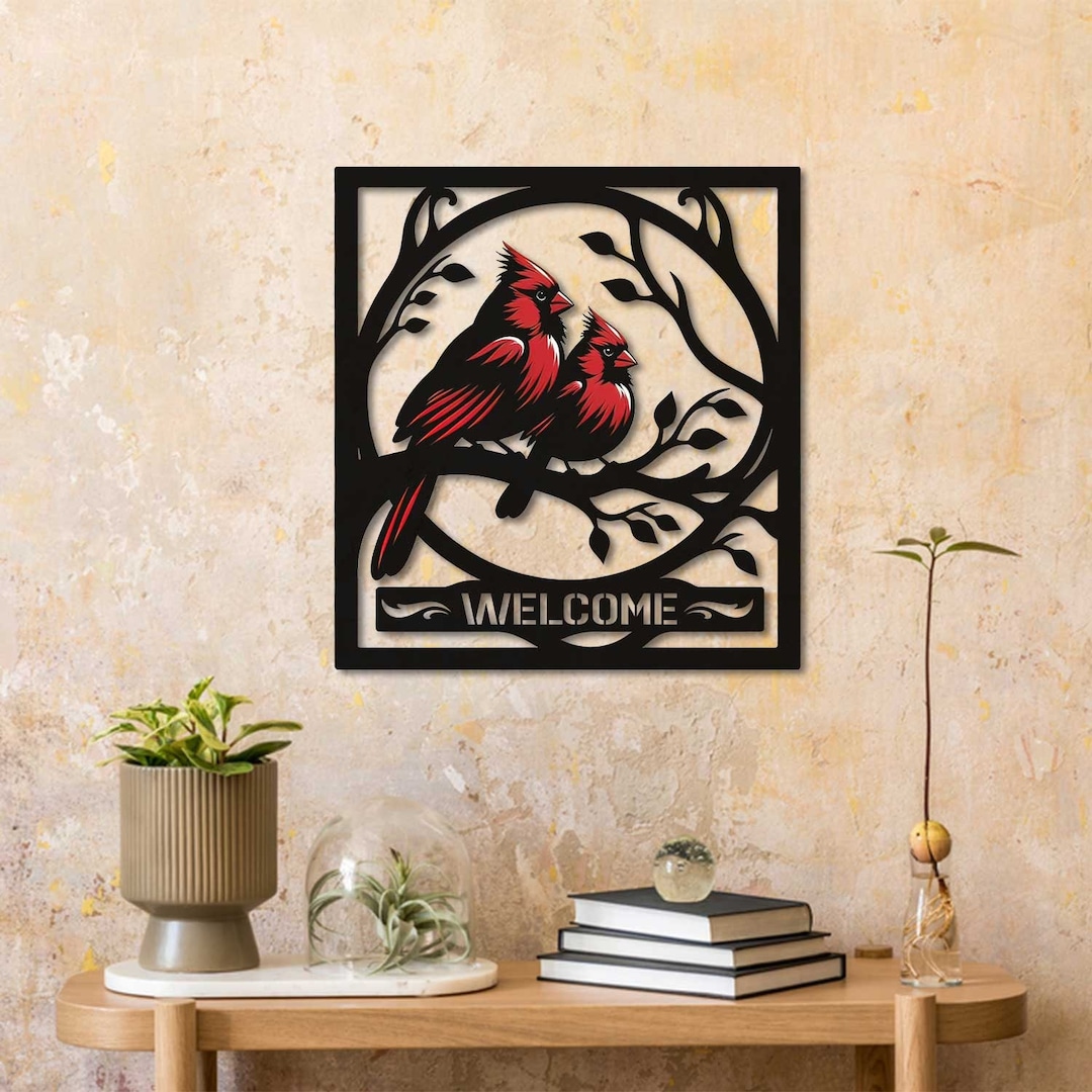 Custom Cardinals Metal Sign, Red Cardinal Metal Wall Art, Cardinal Wall ...