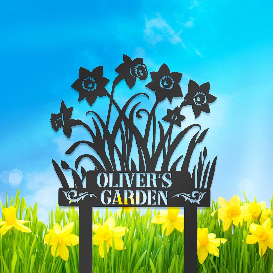 Custom Daffodil Garden Sign, Metal Stake, Daffodil Metal Sign, Garden ...