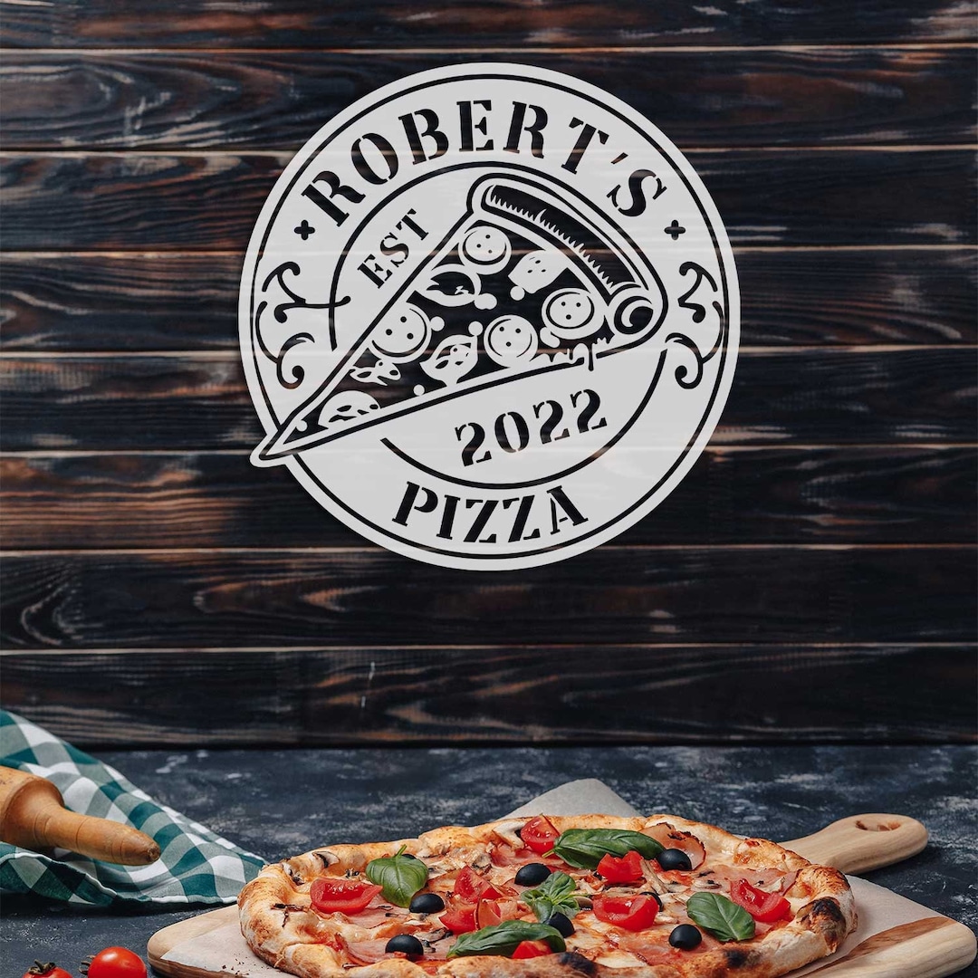 Personalized Pizzeria Sign, Pizza Metal Sign, Pizza Shop Sign, Kitchen ...