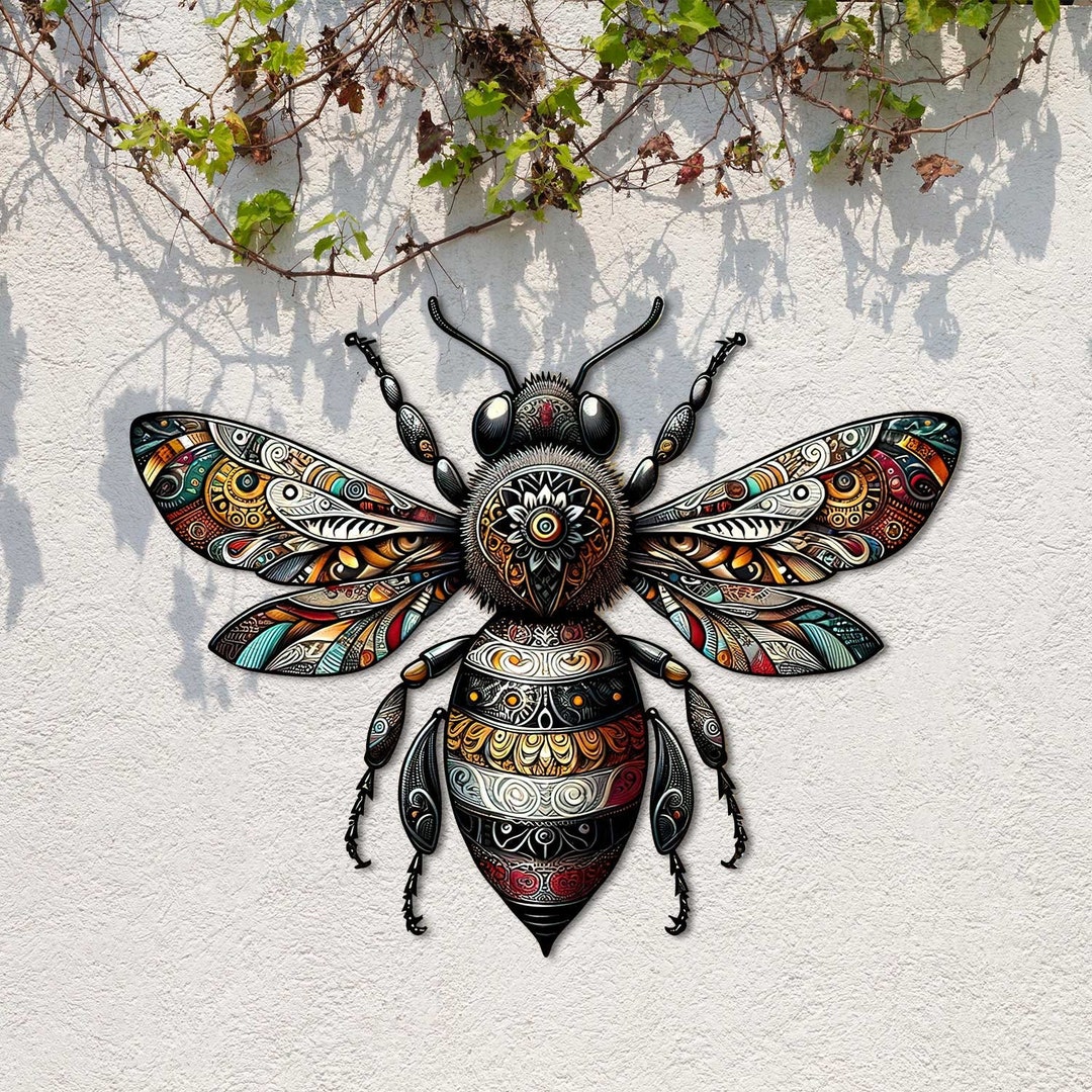Multi-color Bee Metal Sign, Vintage Bee Sign, Bee Decor, Bee Lover Gift ...