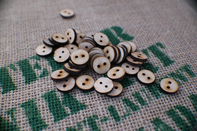 50 Wooden Buttoms 14mm Raw Lasercut Wooden Buttoms | Etsy Canada