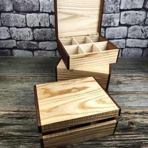 Wooden Tea Chest Empty Tea Box Tea Chest 6 Sections 60 Tea Bags Box - Etsy