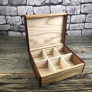 Wooden Tea Chest - Empty Tea Box - Tea Chest 6 Sections - 60 Tea Bags ...