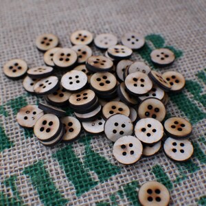 50 Wooden Buttoms 14mm Raw Lasercut Wooden Buttoms - Etsy