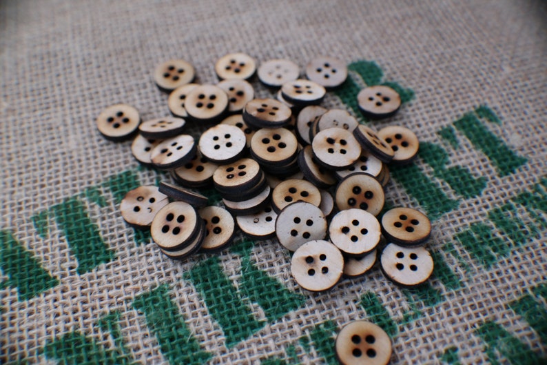 50 Wooden Buttoms 14mm Raw Lasercut Wooden Buttoms | Etsy Canada