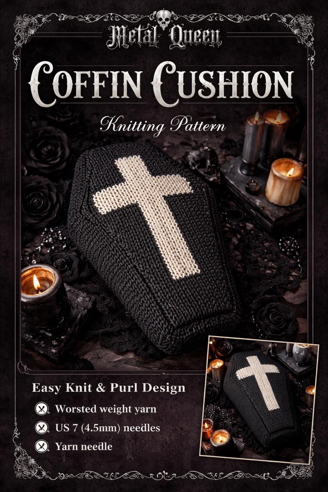 Coffin Cushion Knitting Pattern - Etsy