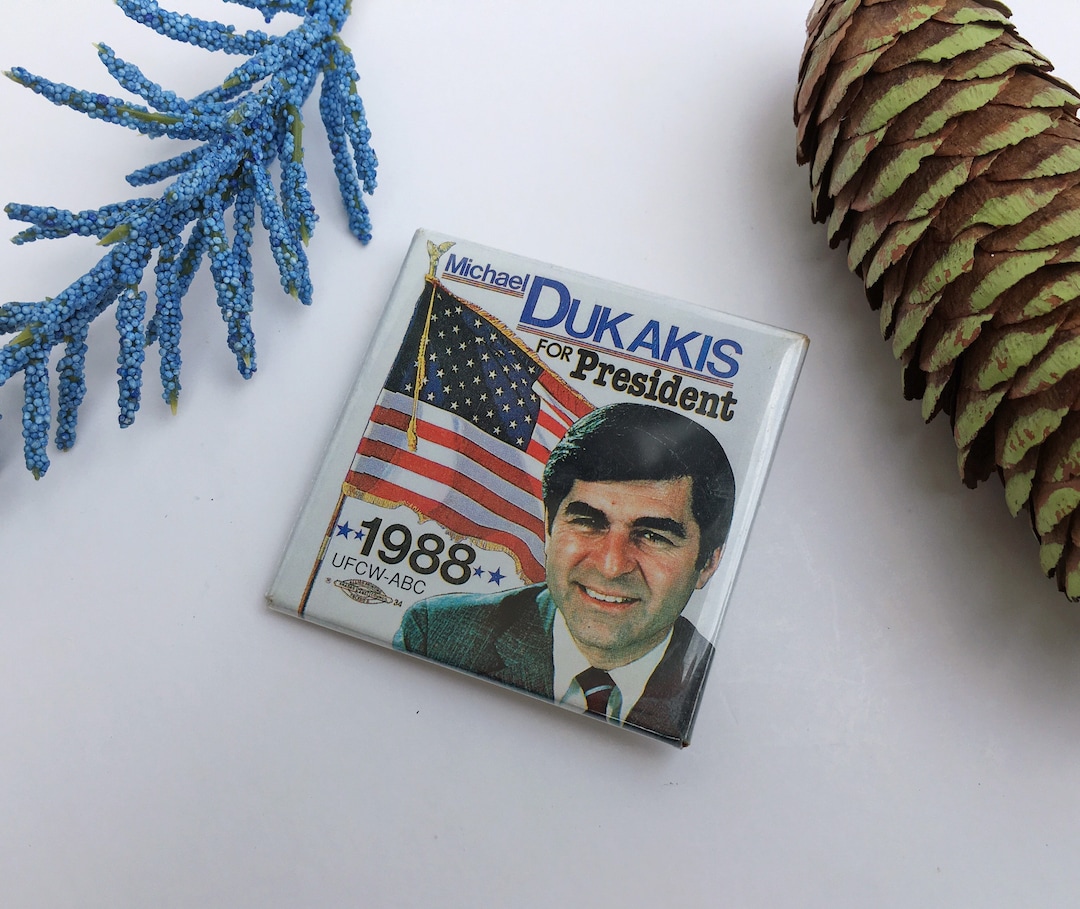 Michael Dukakis for President 1988 Pin - Etsy