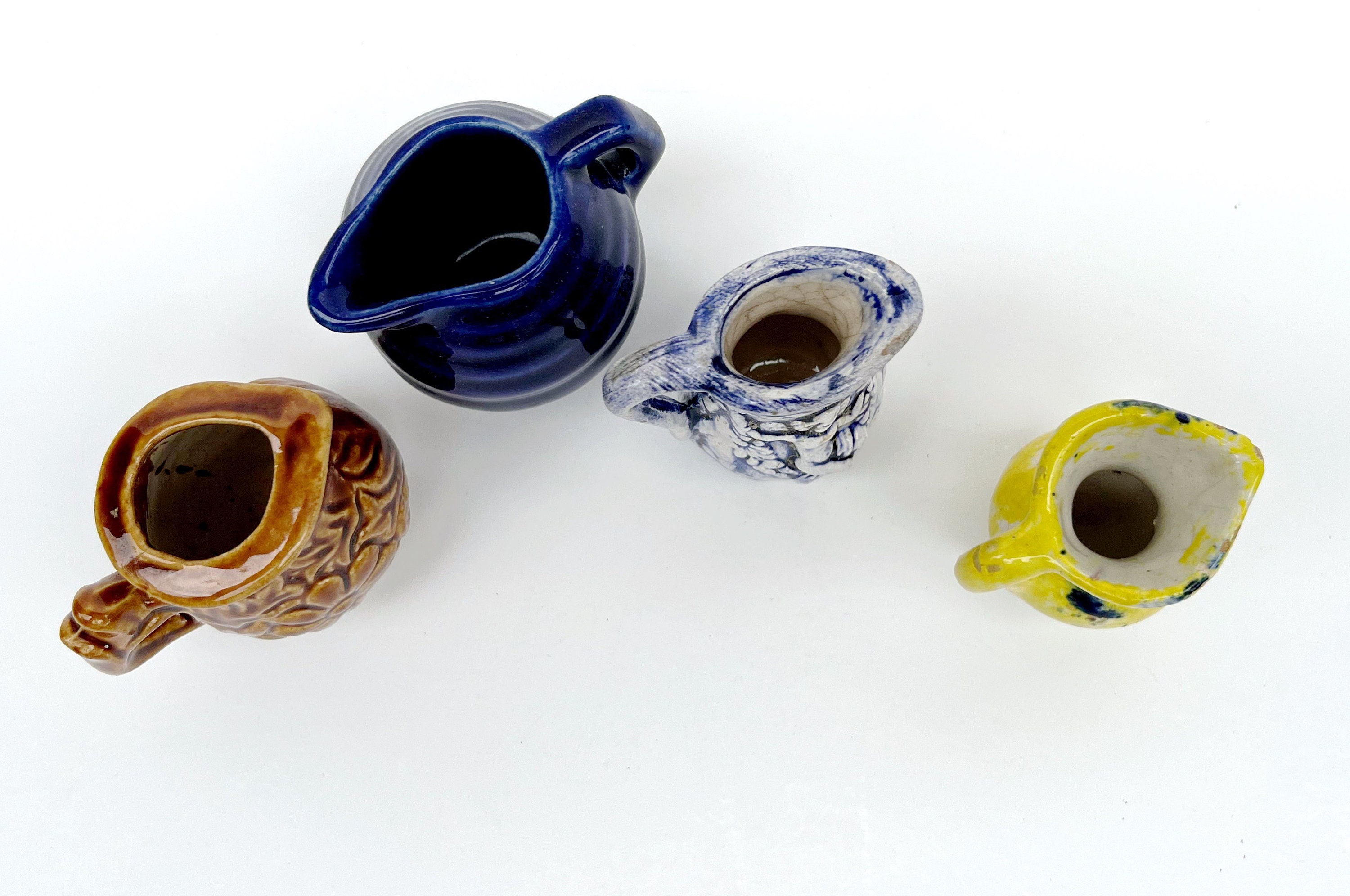 Four Vintage Miniature Ceramic Pitchers - Etsy