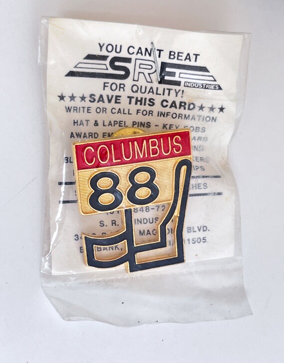 Vintage 1988 Columbus 500 Race Pin - Gem