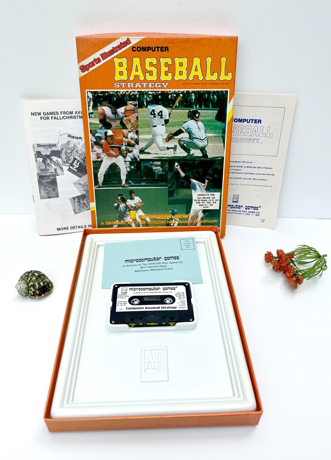 Computer Baseball Strategy 1982 Game IN BOX - Apple Ii & Atari 400 / ...