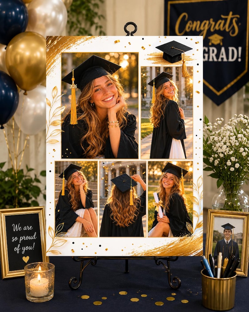 Graduation Party Invitation Template, Class of 2026 Photo Collage ...