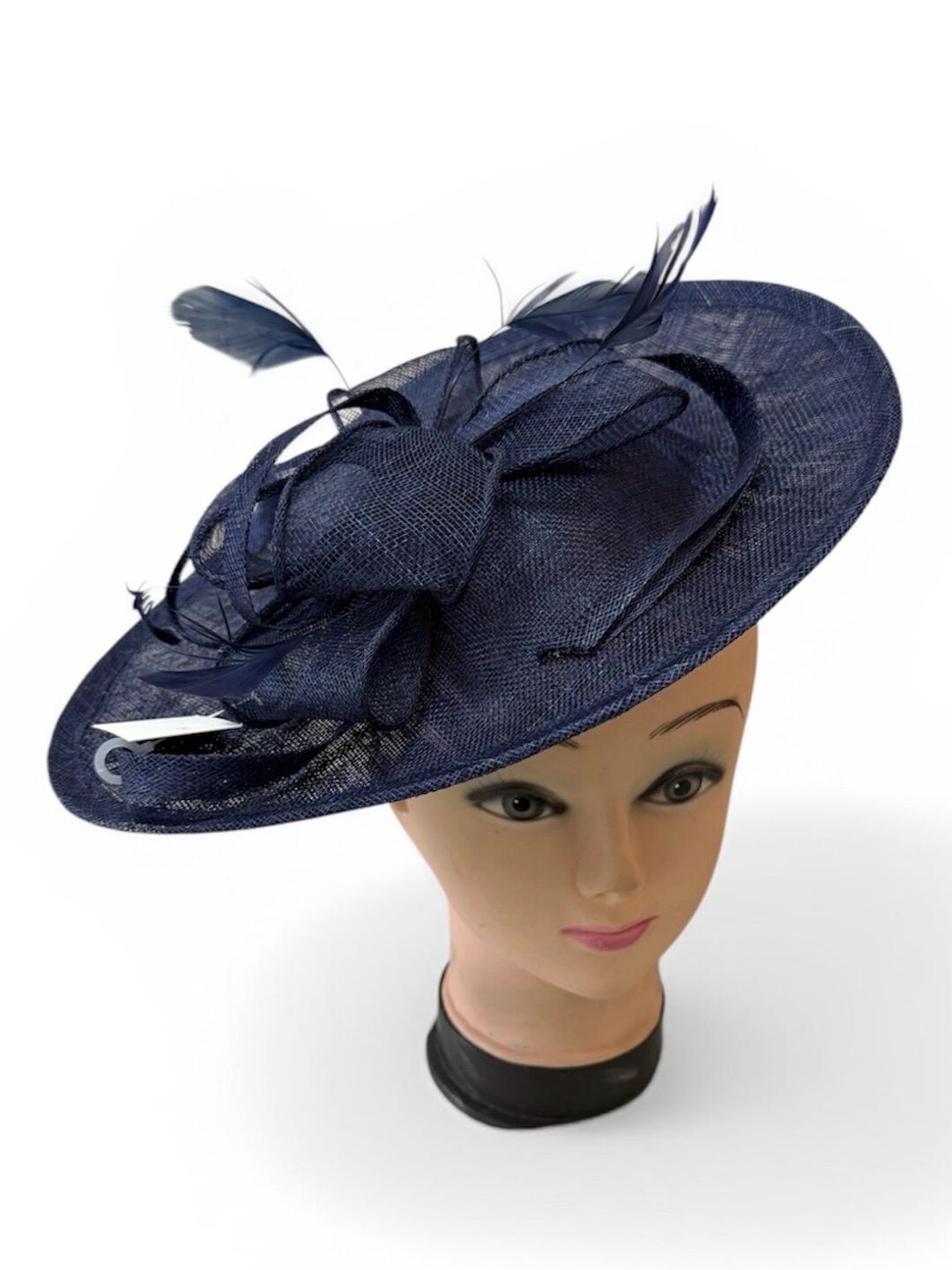 Women Large Navy Blue Fascinator With Headband Clip Wedding Parties - Etsy