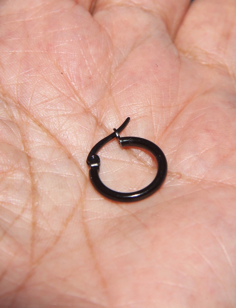 Black Hoop Earring Men-black Hoop Earring Women-black - Etsy