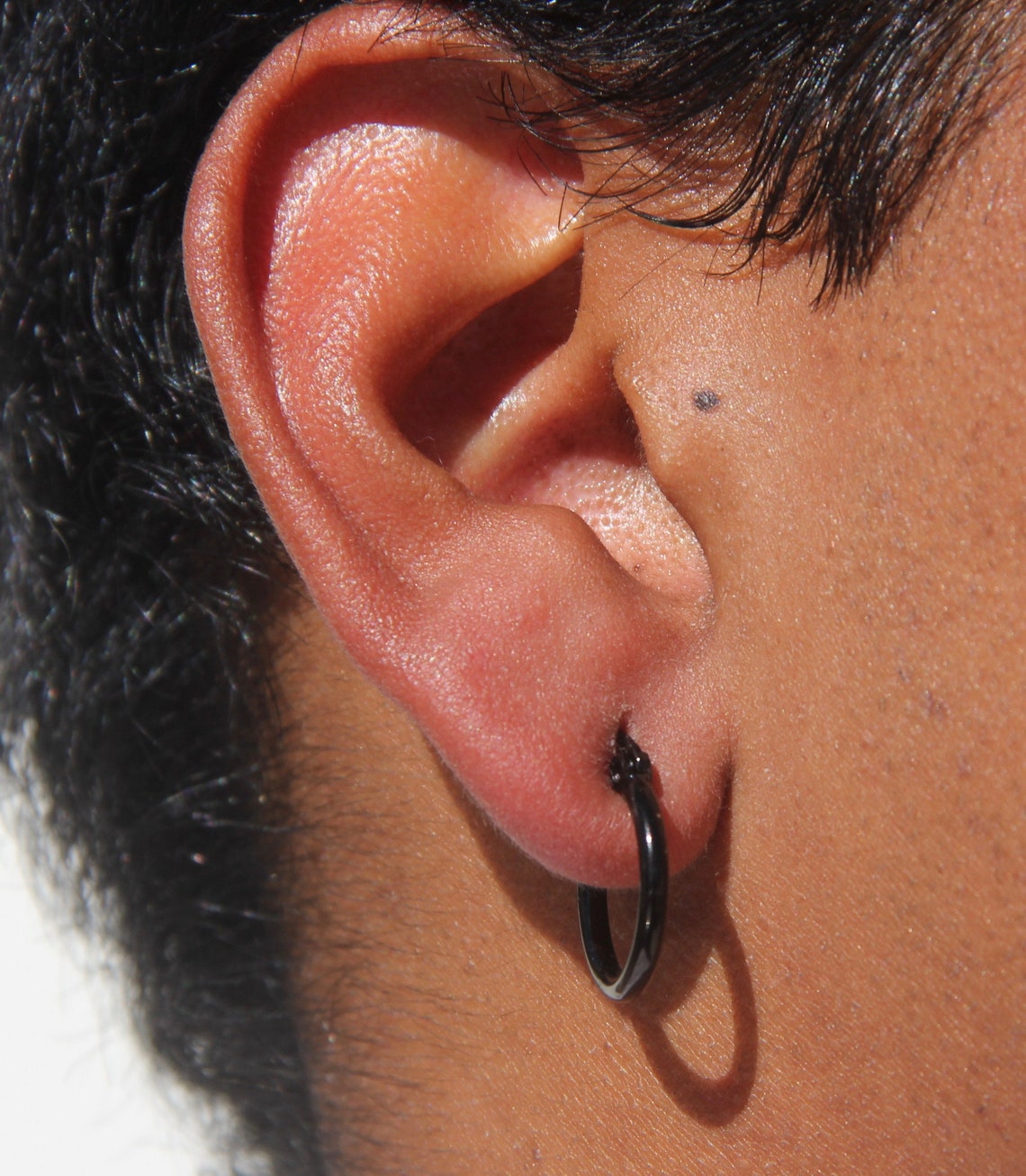 Black Hoop Earring Men-black Hoop Earring Women-black - Etsy
