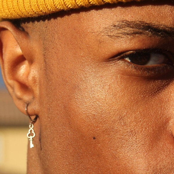 Silver Hanging Earrings Men - Etsy