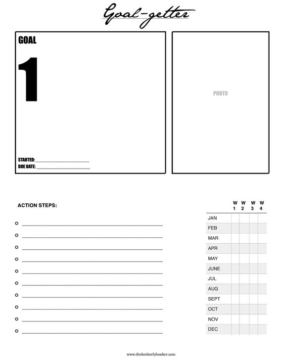 Goal setting vision board worksheet printable planner | Etsy