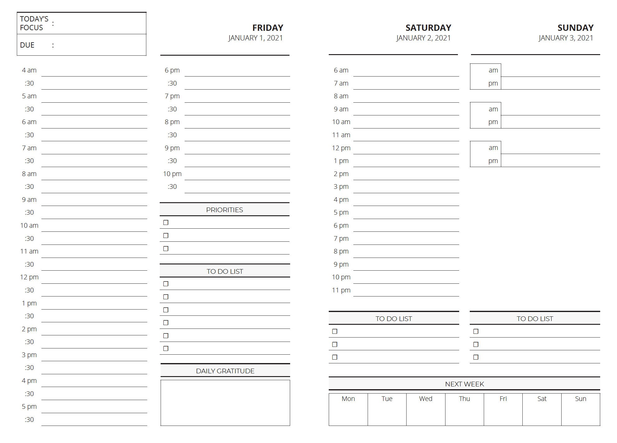 2021 Planner Agenda Printable Instant Digital Download - Etsy