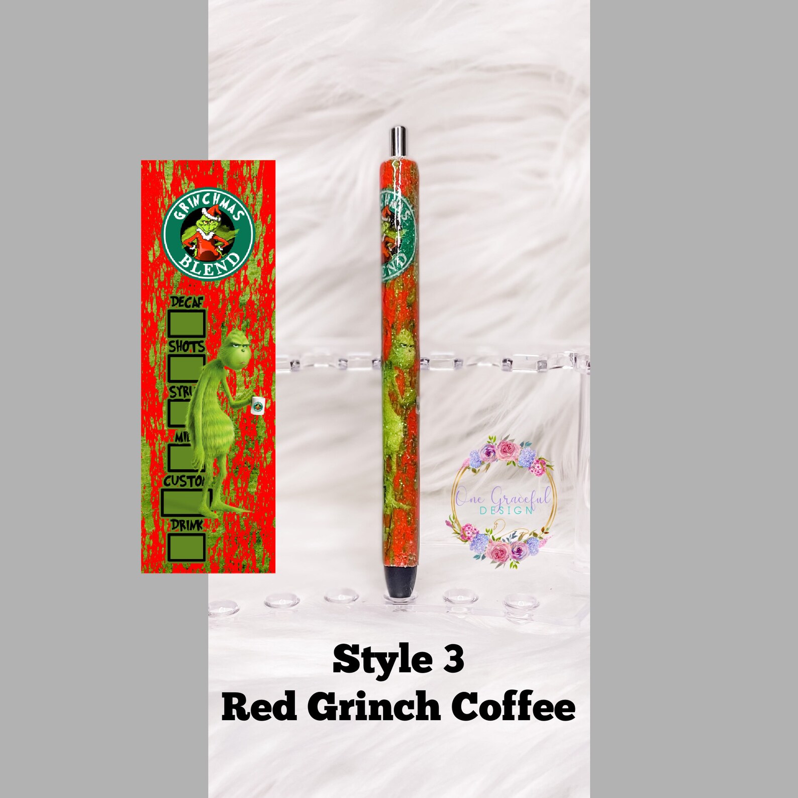 Grinch Glitter Epoxy Gel Pens/merry Grinchmas/coffee - Etsy
