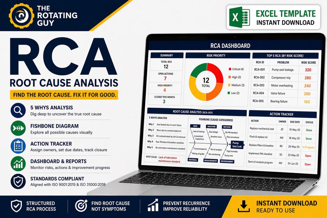 RCA Excel Template | Root Cause Analysis Tool (ISO 9001, ISO 31000 ...