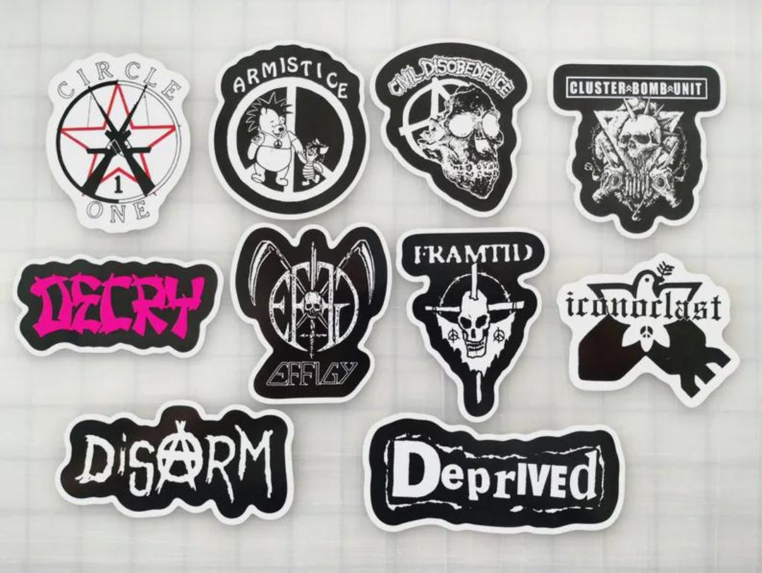 Crust Punk Sticker Pack (10 Stickers) SET 10 Vinyl Decals Anarcho ...