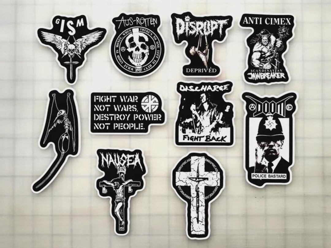 Crust Punk Sticker Pack (10 Stickers) SET 22 Vinyl Decals Anarcho ...