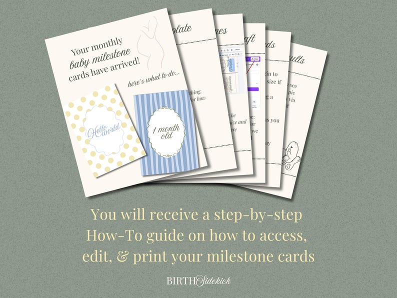 Baby Monthly Milestone Cards Printable | First Year Baby Milestones | 1 ...