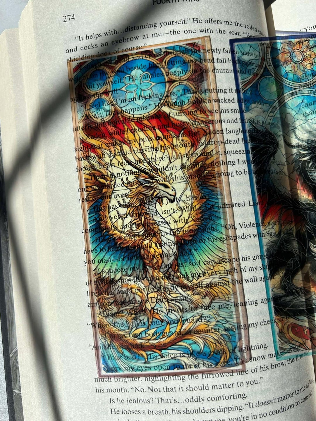Bookmark, Clear Bookmark, Stained Glass, Dragon Bookmark, Fourth Wing ...
